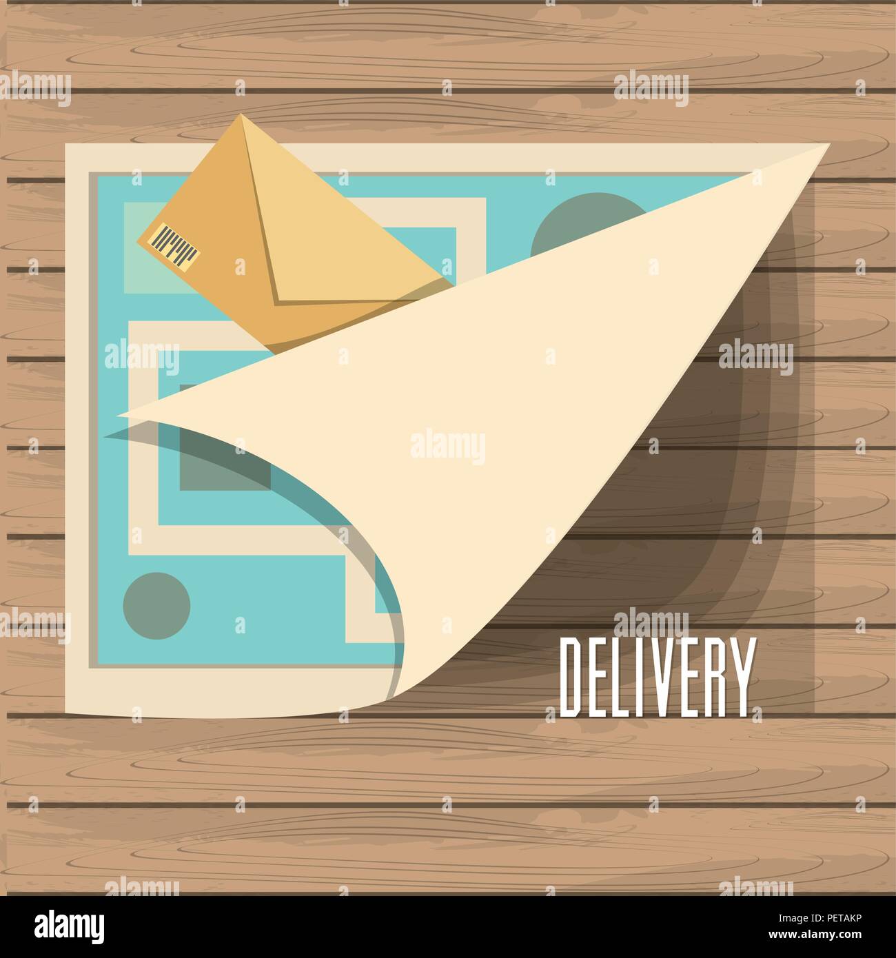 fast delivery with paper map vector illustration design Stock Vector ...