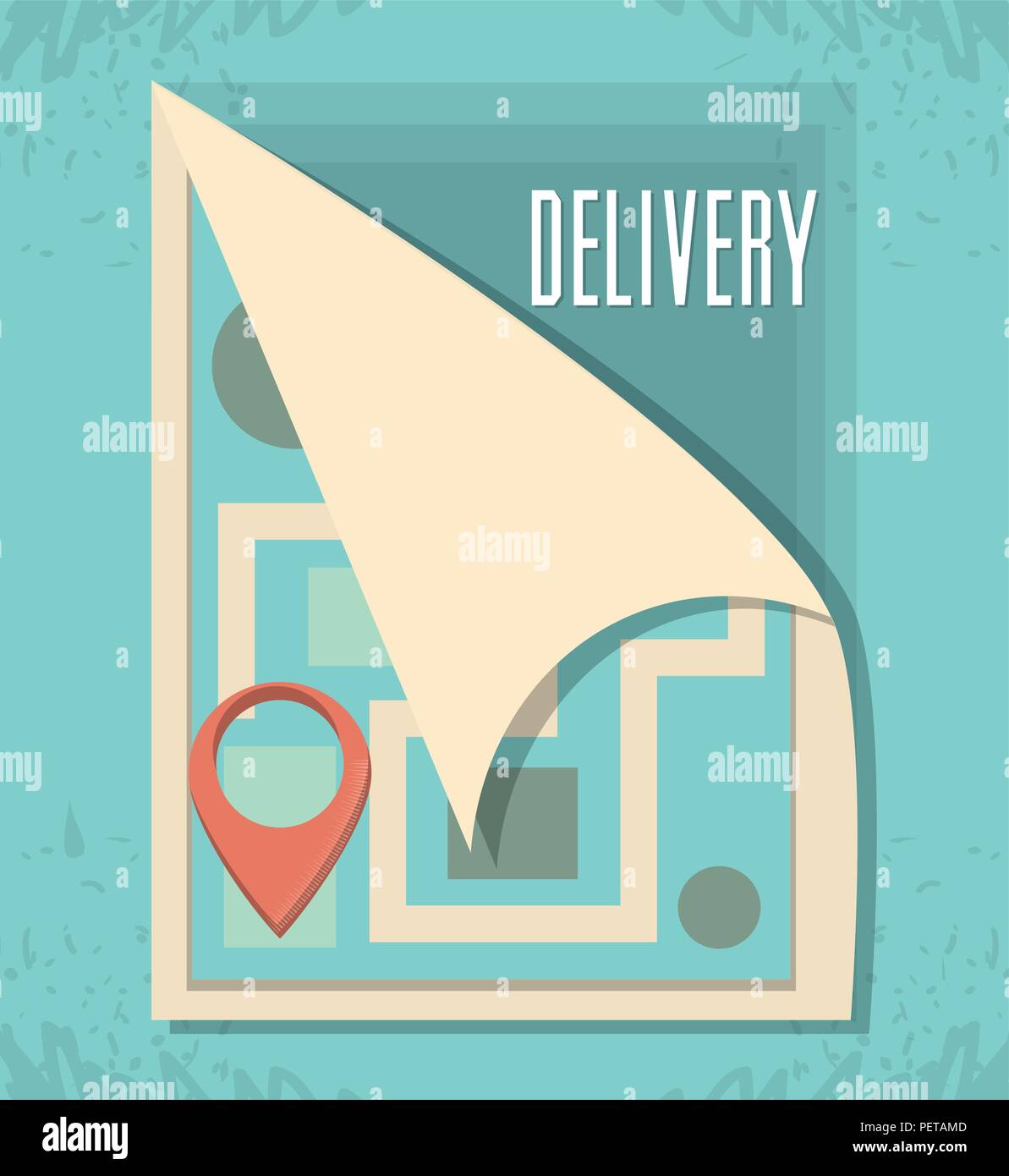 fast delivery with paper map vector illustration design Stock Vector ...