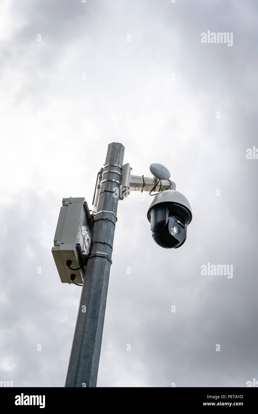 Looking up at CCTV camera Stock Photo - Alamy