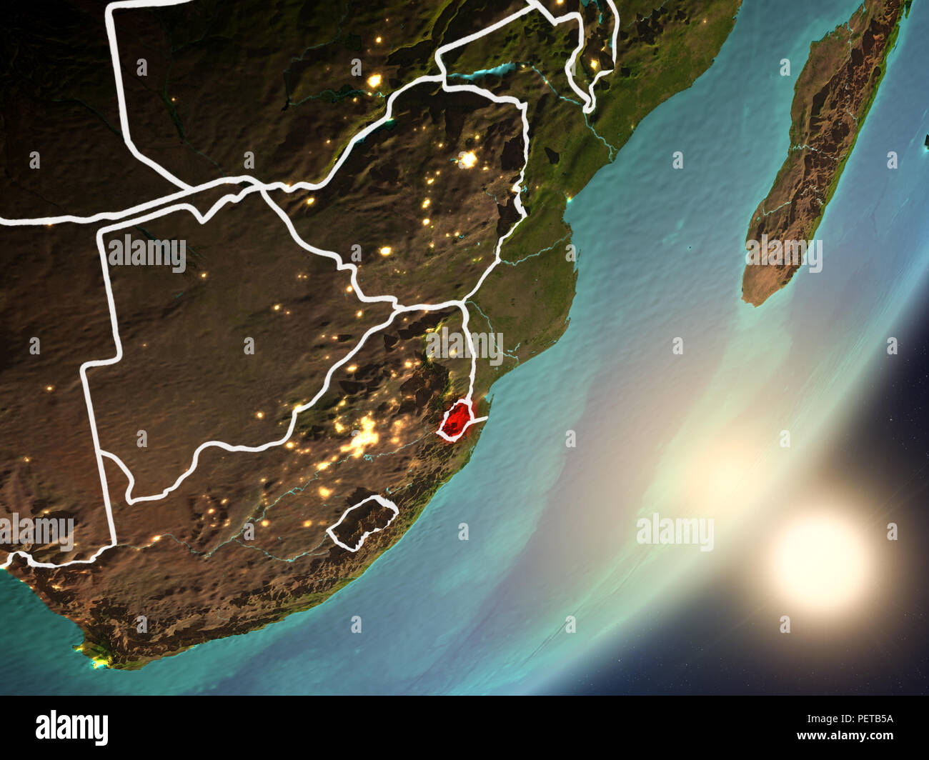 Satellite view swaziland country hi-res stock photography and images ...