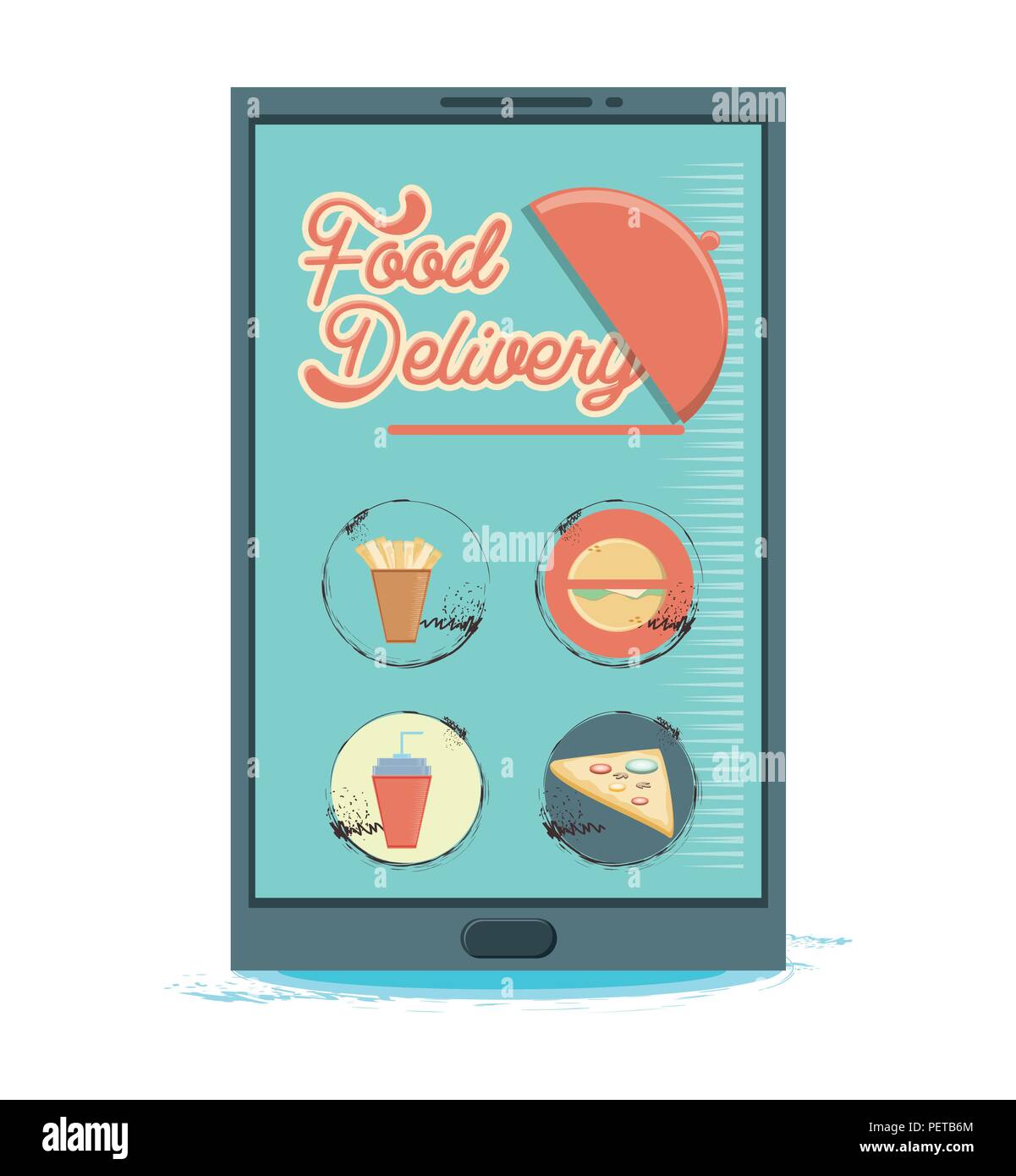food delivery service with smartphone vector illustration design Stock ...