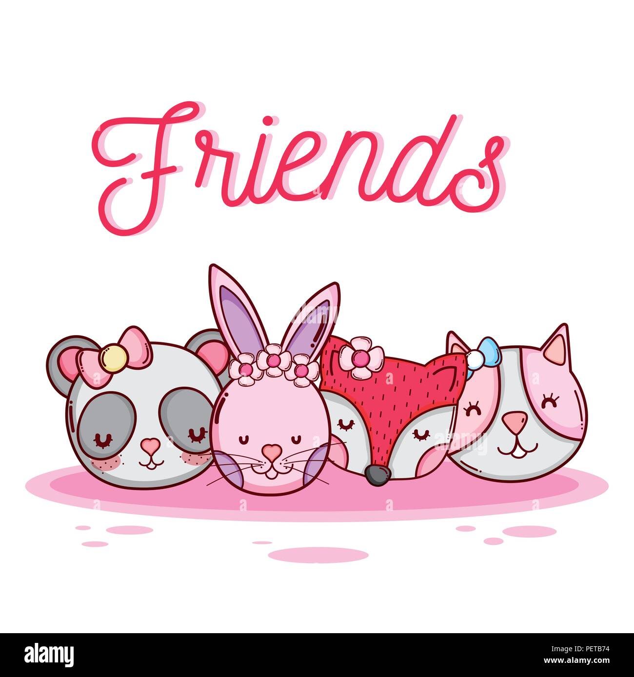 Cute animal friends cartoon Stock Vector Image & Art - Alamy