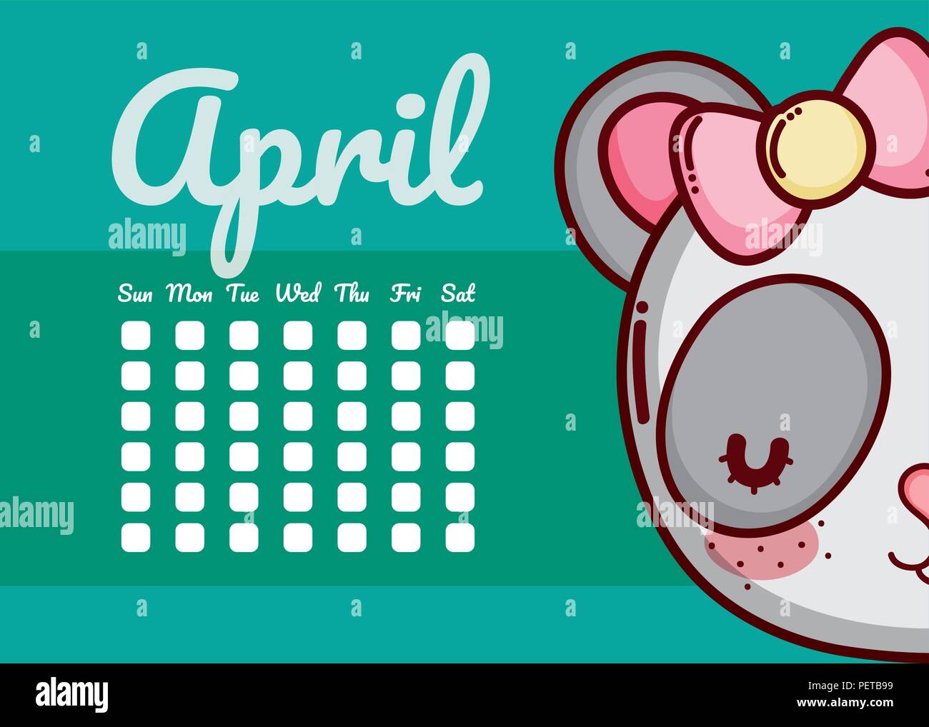 Cute calendar with animals Stock Vector Image & Art - Alamy