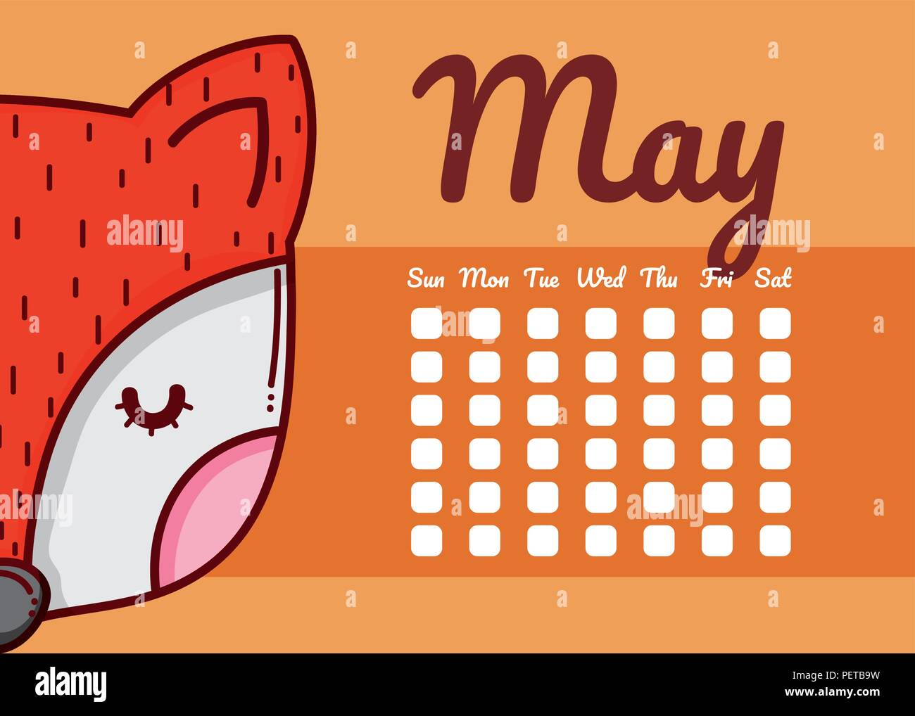 Cute calendar with animals Stock Vector Image & Art - Alamy