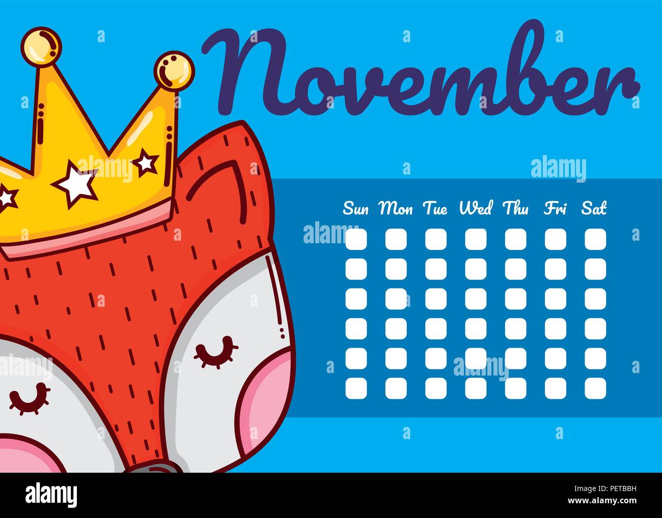 Cute calendar with animals Stock Vector Image & Art - Alamy