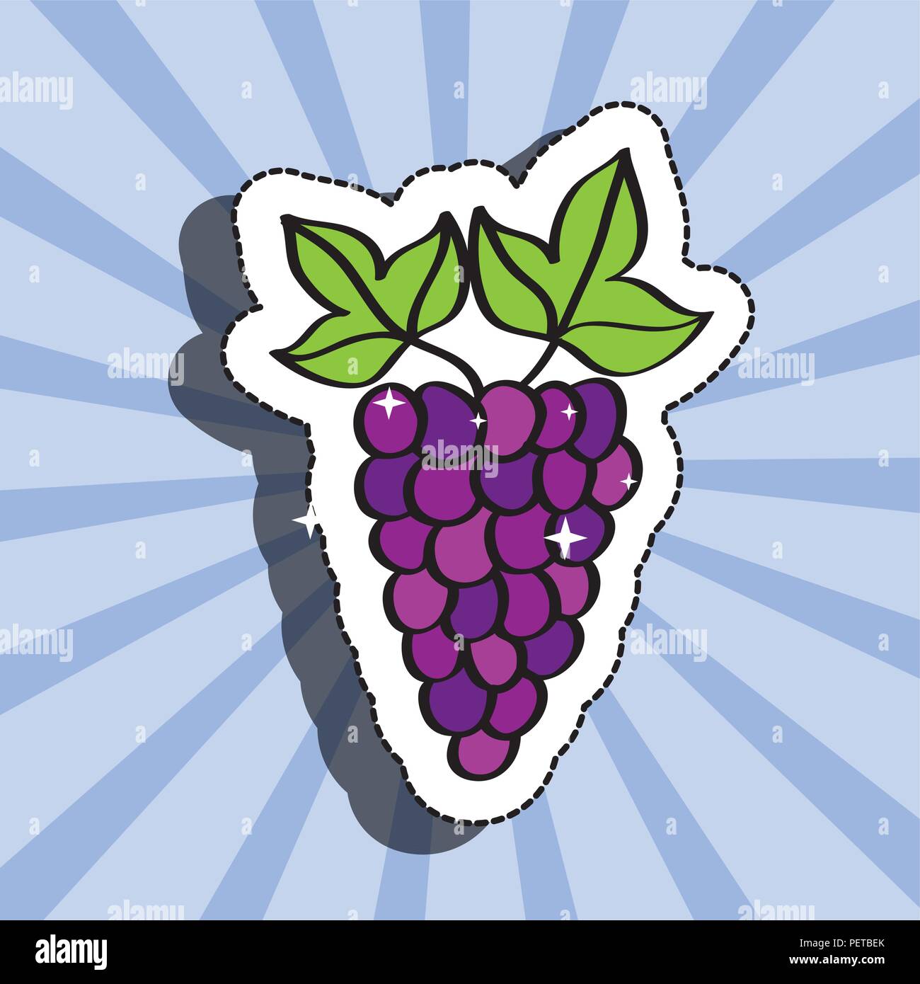 Sticker grapes fruit icon hi-res stock photography and images - Alamy