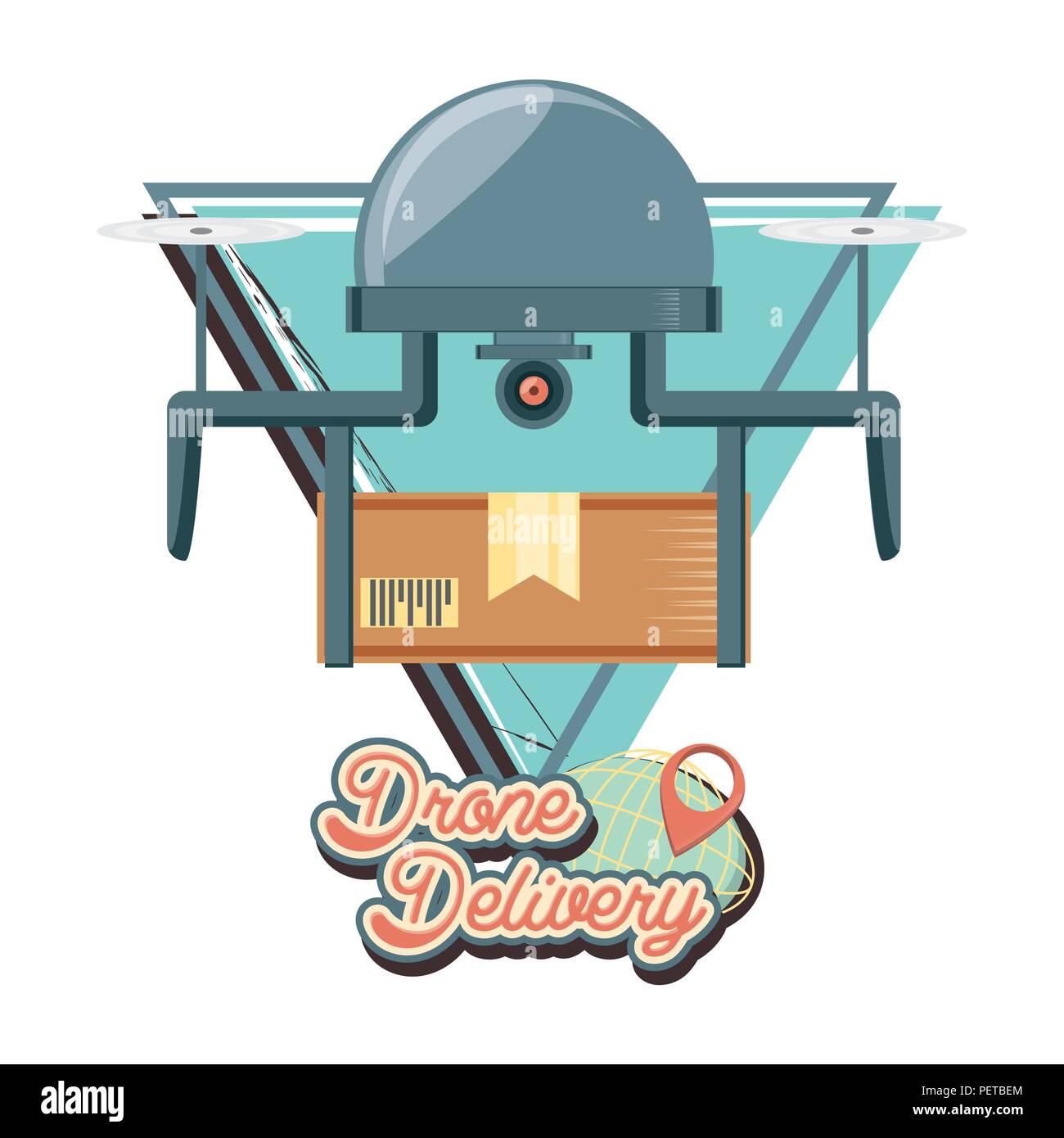 drone delivery service with box vector illustration design Stock Vector ...
