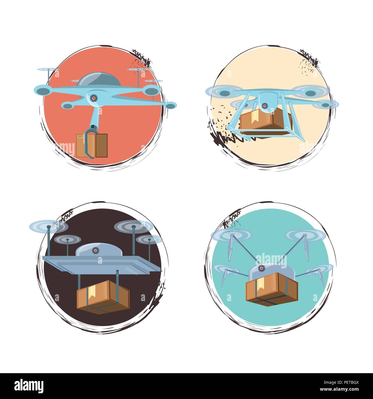 drone service set icons vector illustration design Stock Vector Image ...