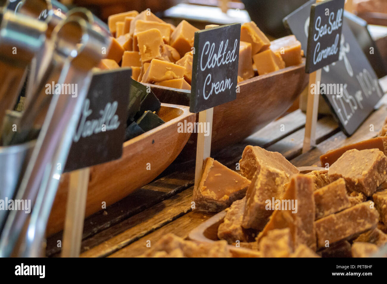 Traditional British Fudge on sale at a confectionary stall in London's ...
