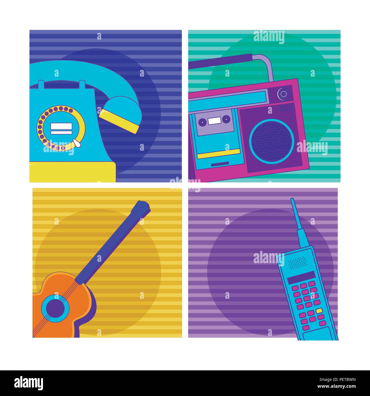 Radio set neon icon Stock Vector Images - Alamy