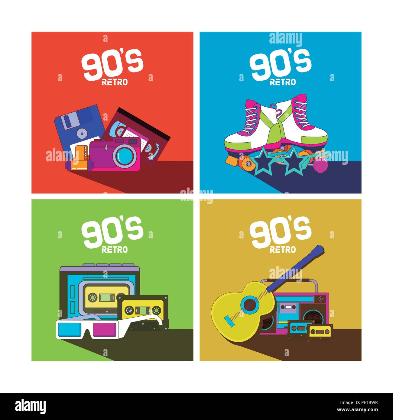 Set of 90s cartoons elements Stock Vector Image & Art - Alamy