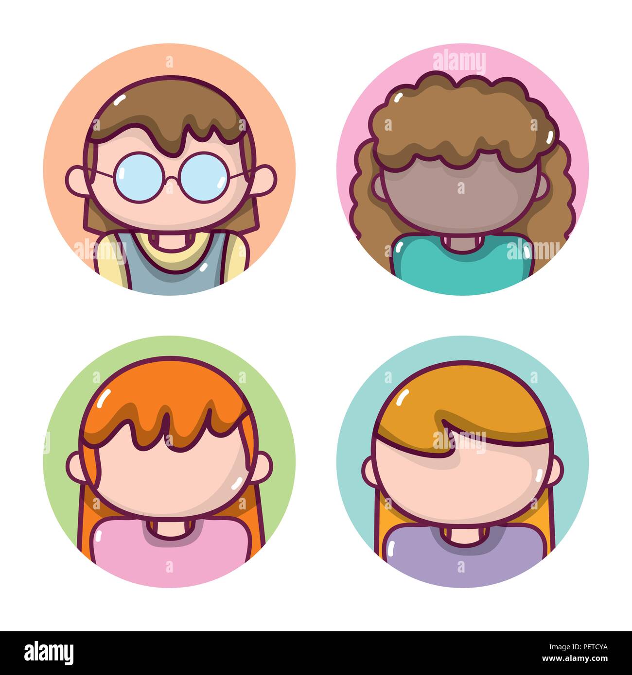Set of girls avatar Stock Vector Image & Art - Alamy