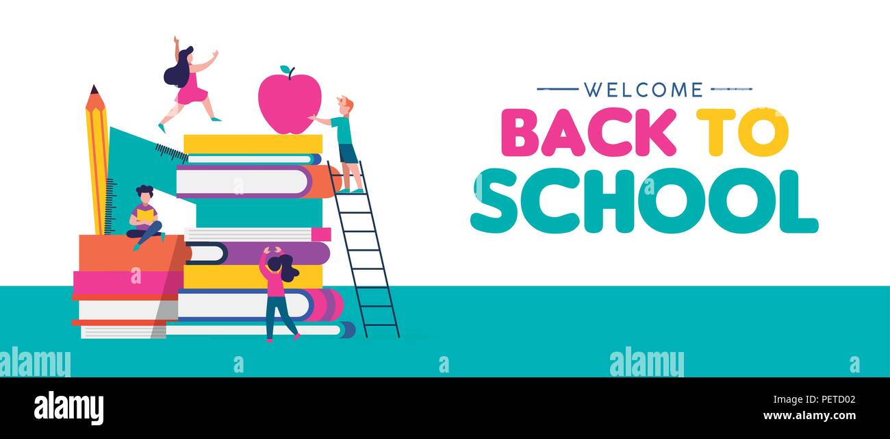 Welcome back kids Stock Vector Images - Alamy