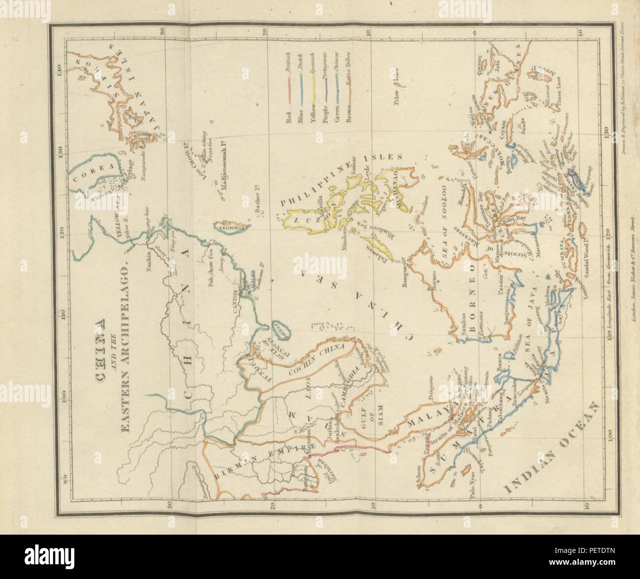 China and neighbouring countries map hi-res stock photography and ...