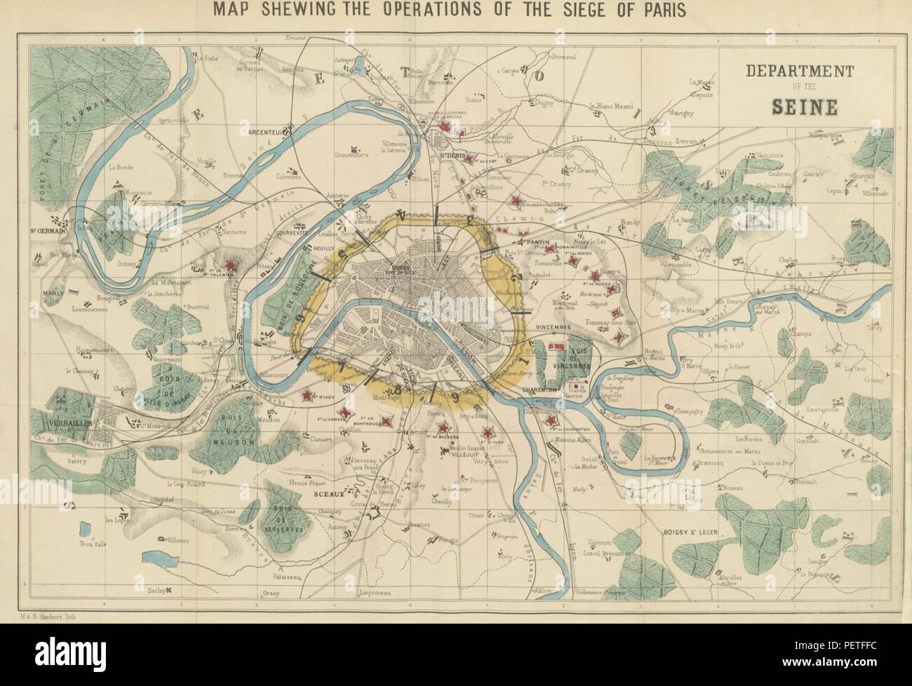 Paris siege map hi-res stock photography and images - Alamy