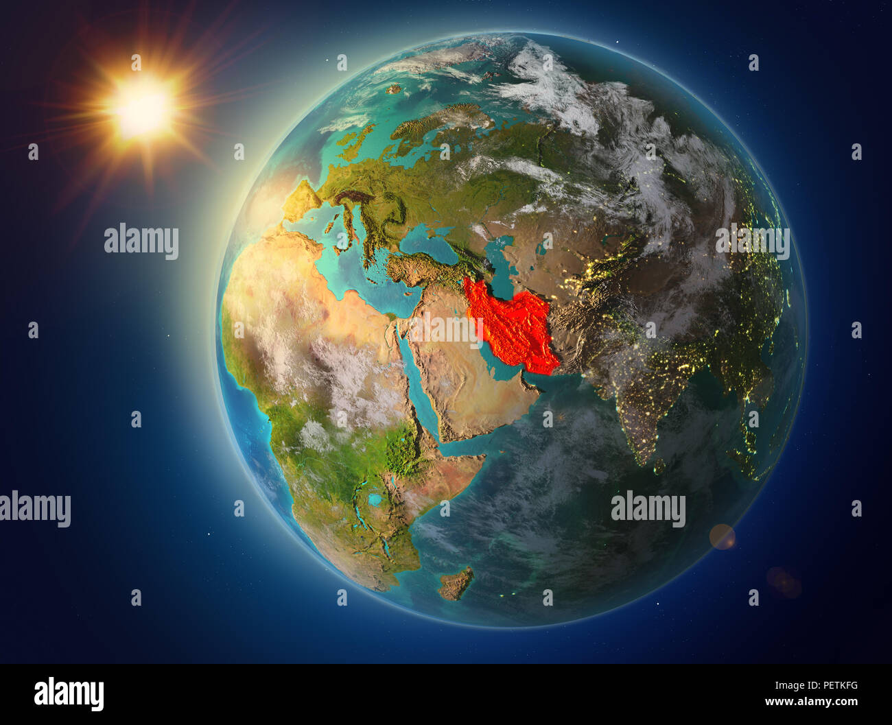 Highlighted satellite image of iran hi-res stock photography and images ...