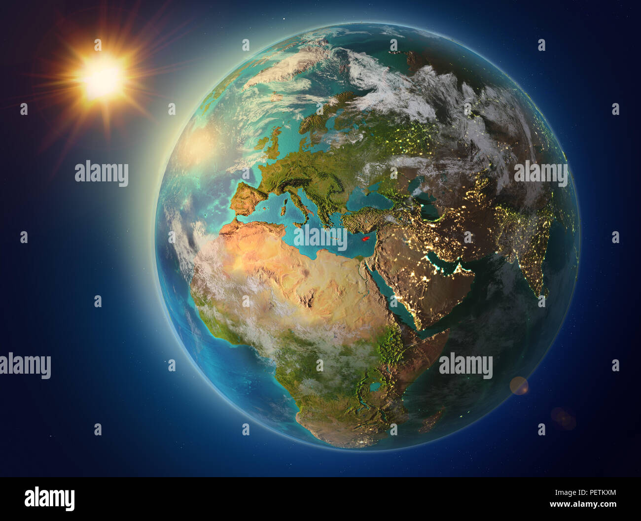 Highlighted satellite image of cyprus hi-res stock photography and ...