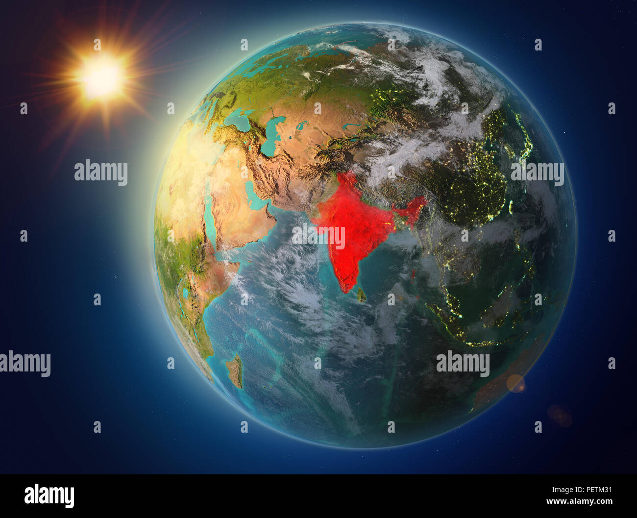 India highlighted on world map hi-res stock photography and images - Alamy