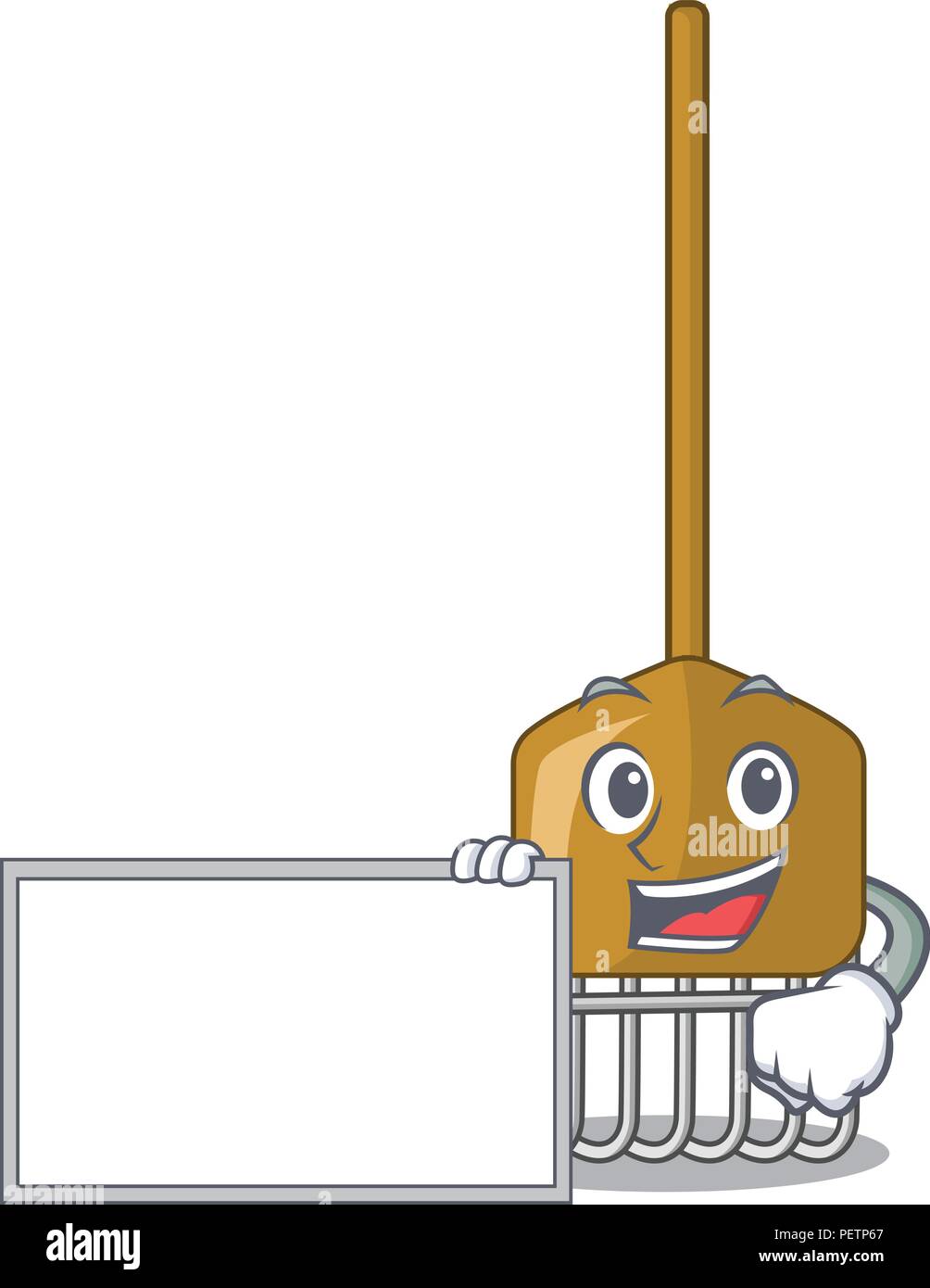 With board rake character cartoon style Stock Vector Image & Art - Alamy