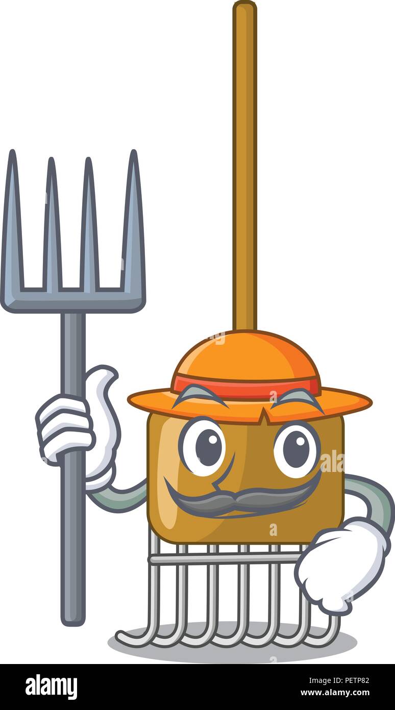 Farmer rake character cartoon style Stock Vector Image & Art - Alamy