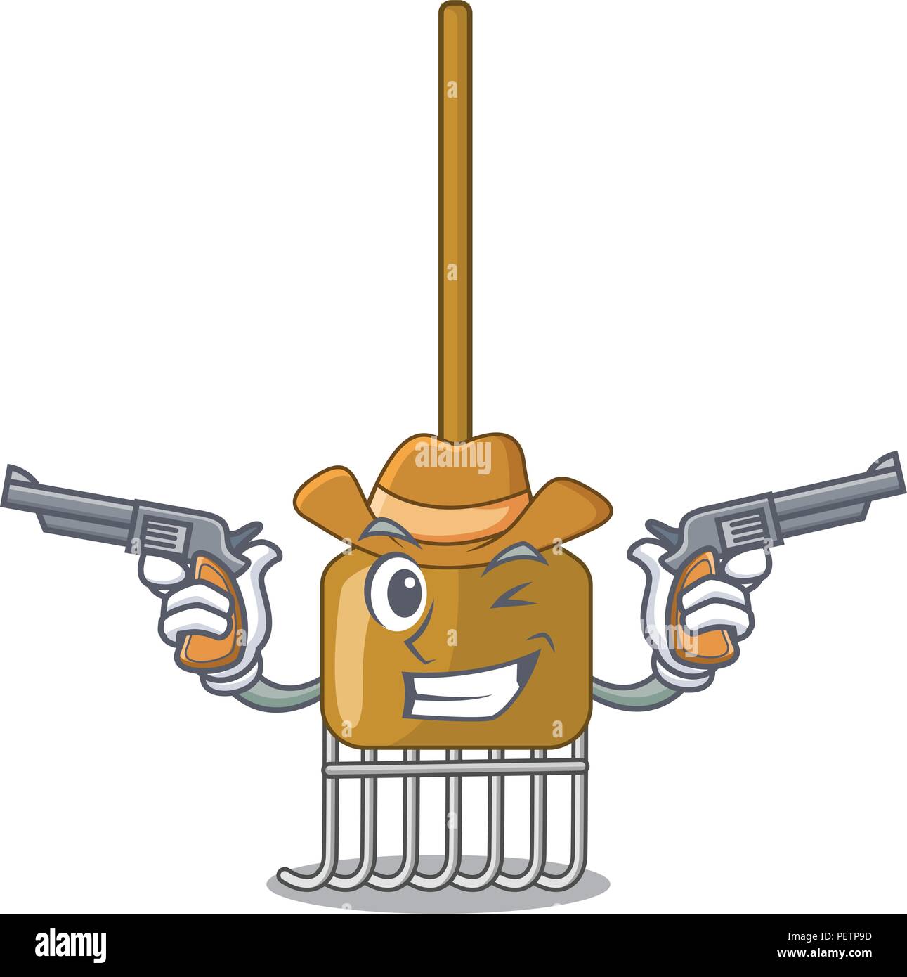 Cowboy rake character cartoon style Stock Vector Image & Art - Alamy