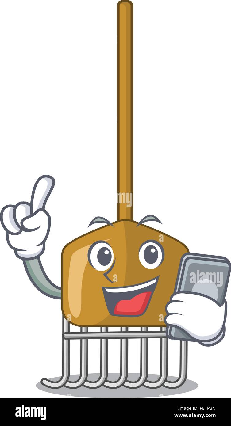 With phone rake character cartoon style Stock Vector Image & Art - Alamy