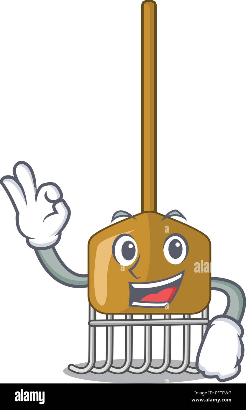 Okay cartoon rake leaves with wooden stick Stock Vector Image & Art - Alamy