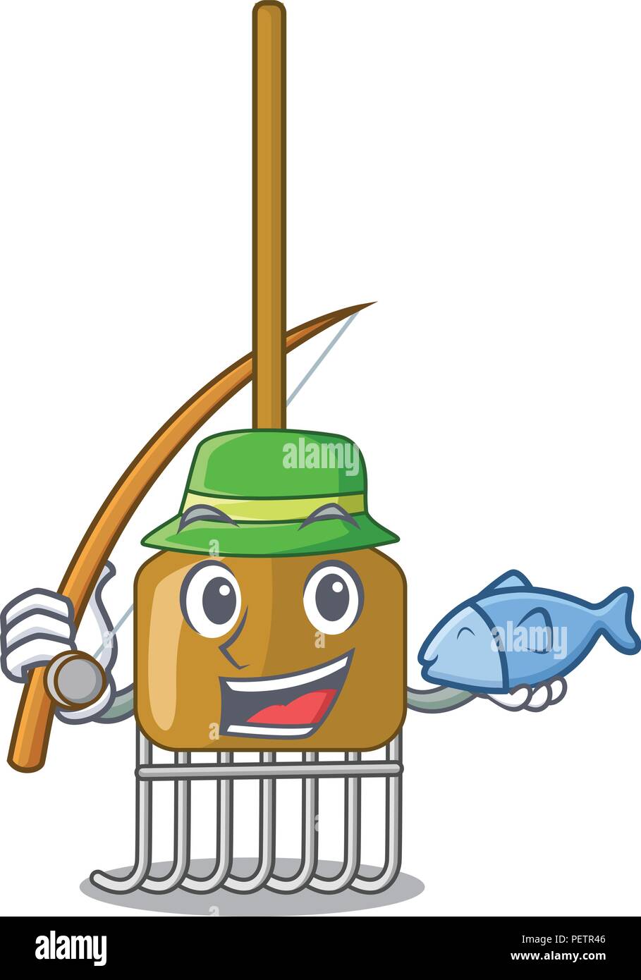 Fishing Garden rake Agriculture tool mascot Stock Vector Image & Art ...