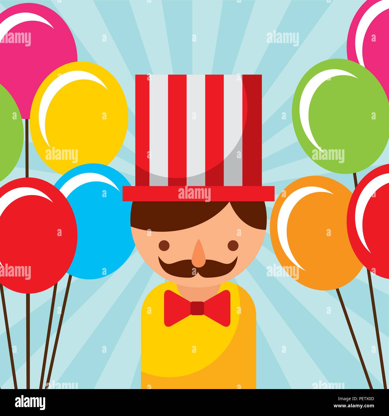 man circus balloons carnival fun fair festival Stock Vector Image & Art ...