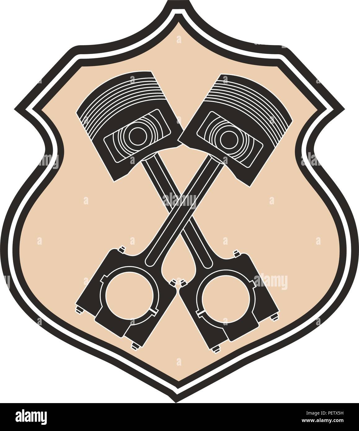 car engine pistons industry automotive emblem Stock Vector Image & Art ...