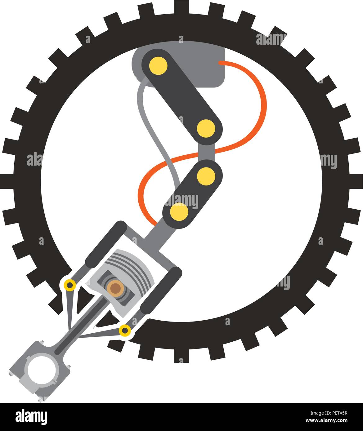 industry automotive robotic arm gear technical Stock Vector Image & Art ...