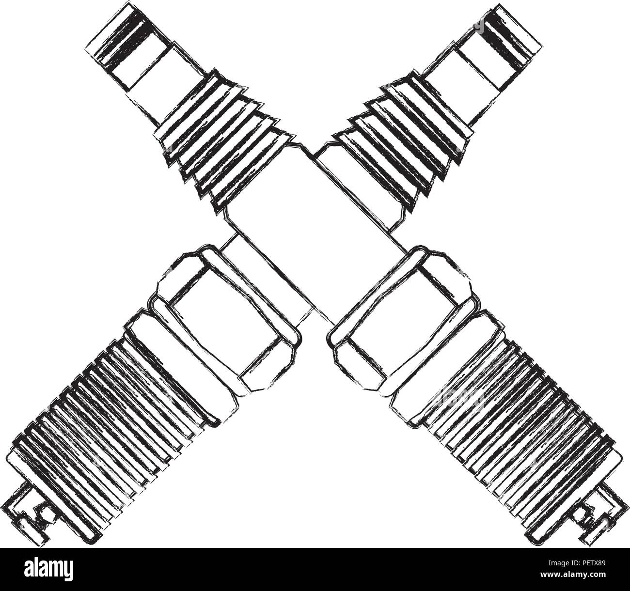crossed spark plugs parts industry automotive Stock Vector Image & Art ...