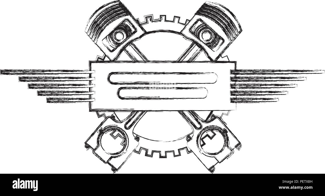 Crossed Pistons Drawing