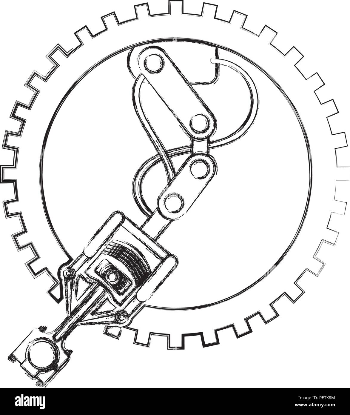 industry automotive robotic arm gear technical Stock Vector Image & Art ...