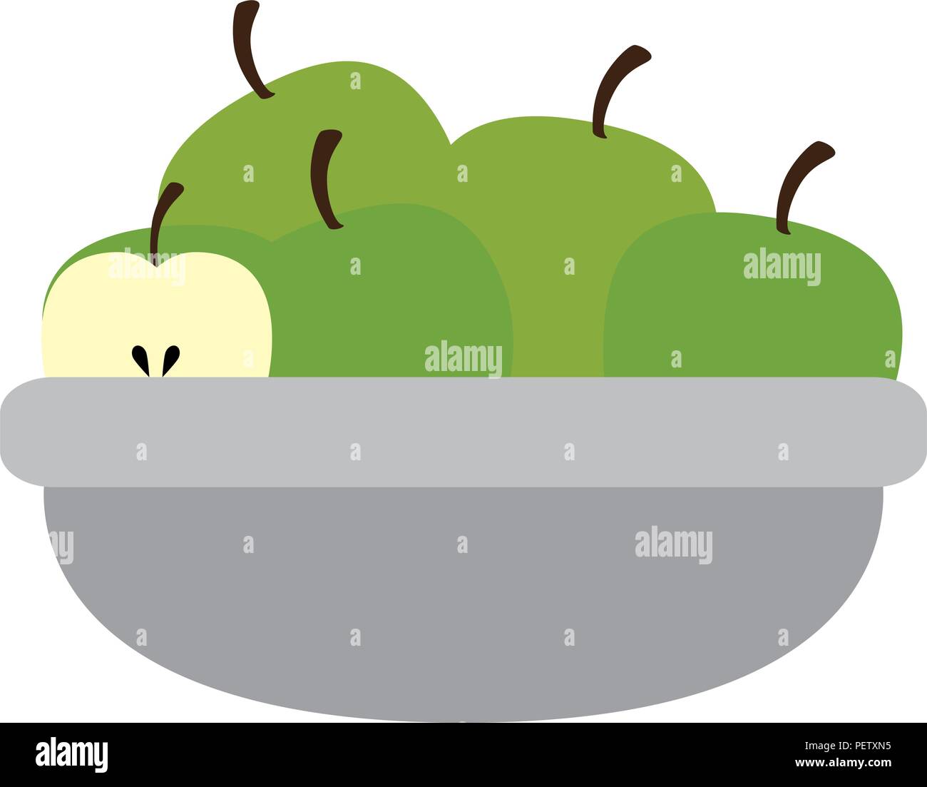 kitchen bowl with apples vector illustration design Stock Vector Image ...