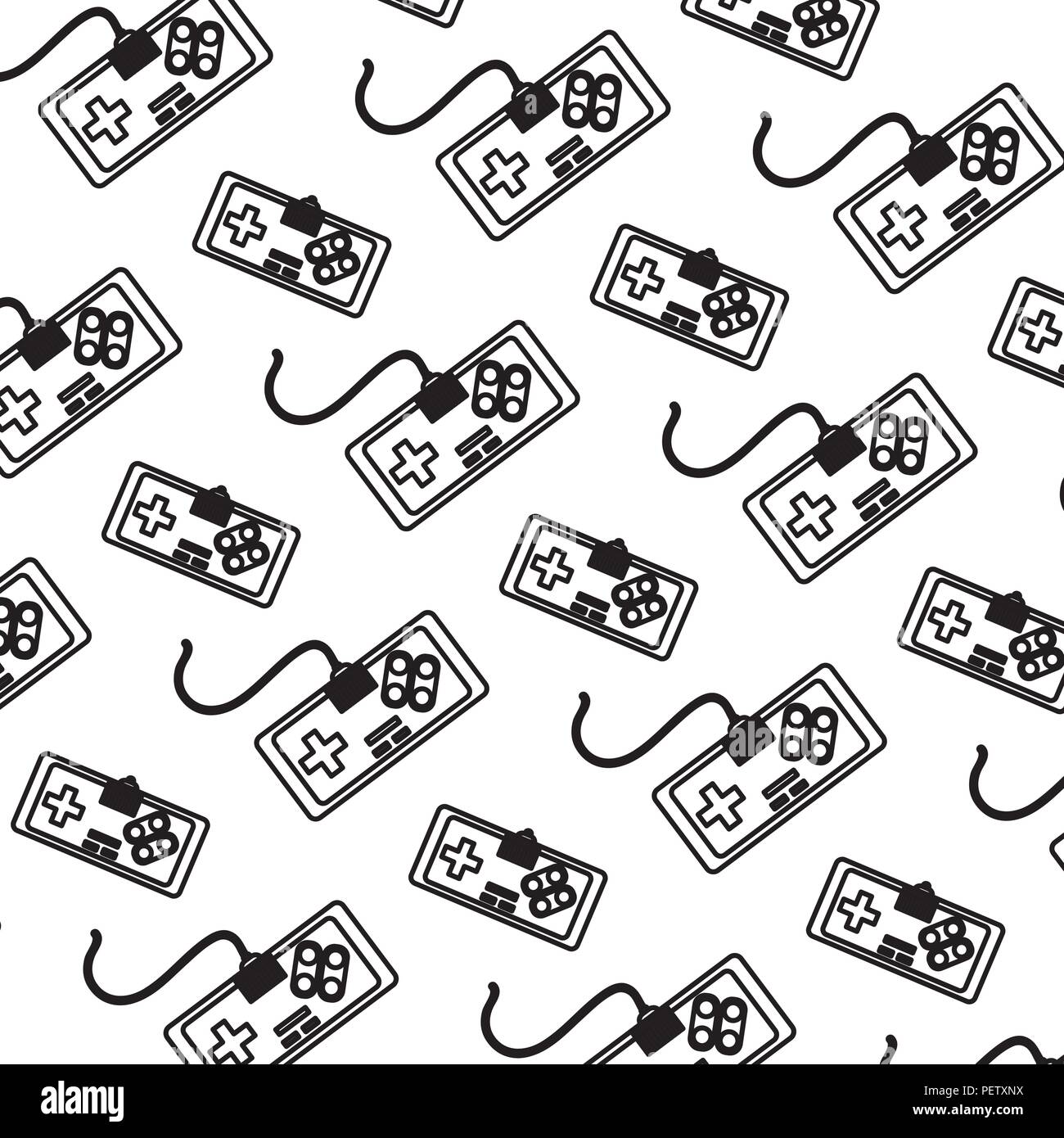 line videogame console play simulator background Stock Vector Image ...