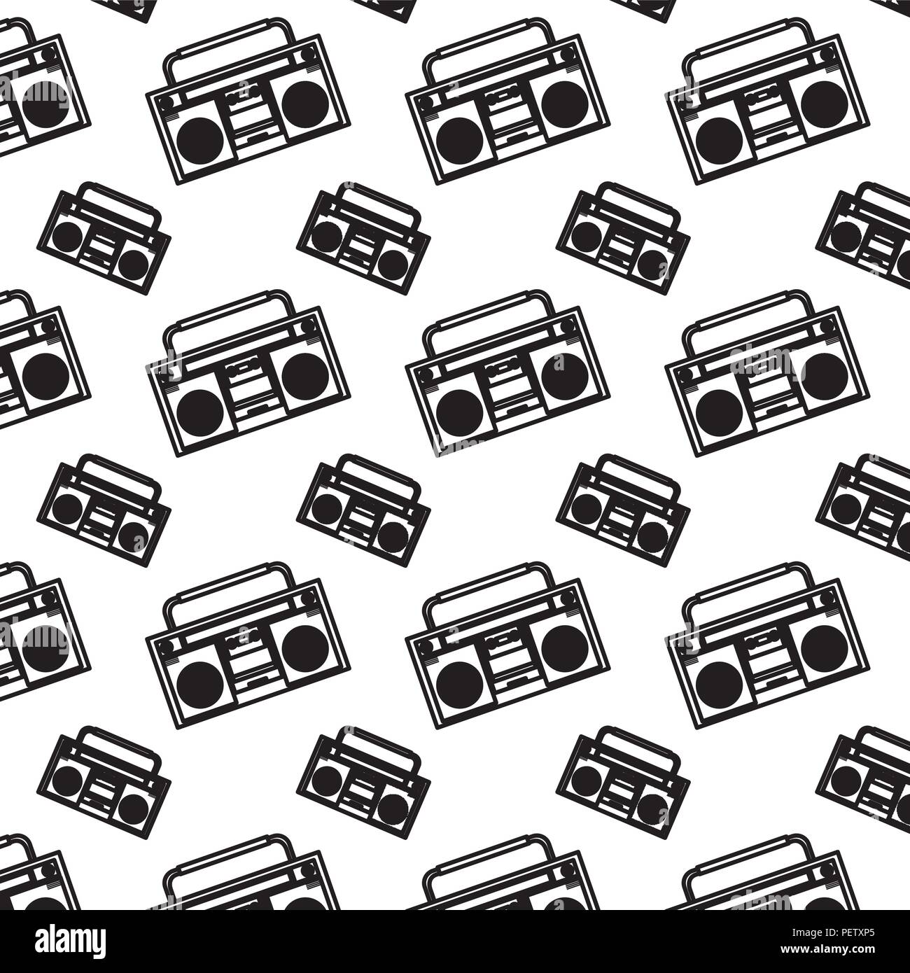 line retro radio music object background Stock Vector Image & Art - Alamy