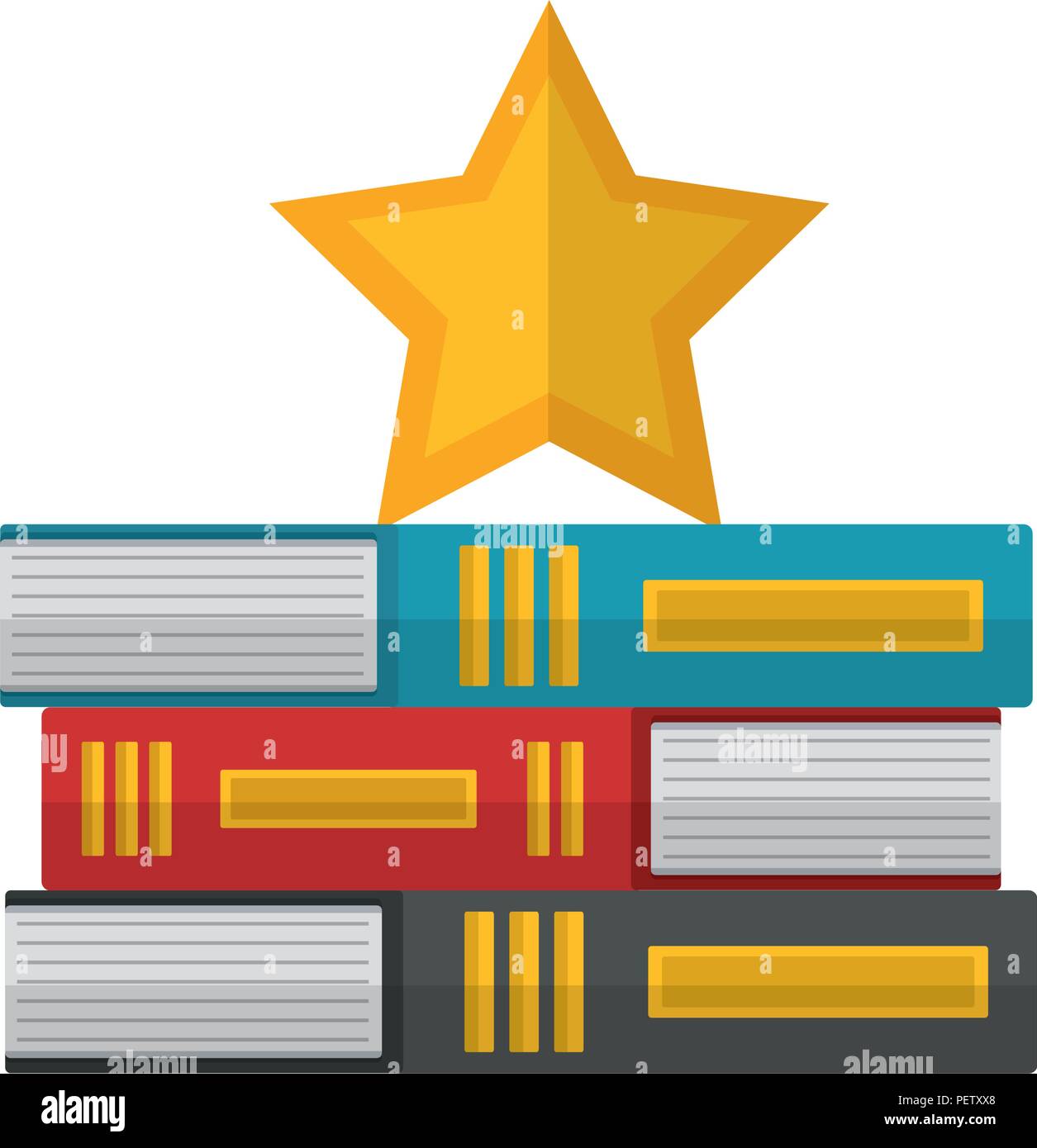 pile of library books with star isolated icon Stock Vector Image & Art ...