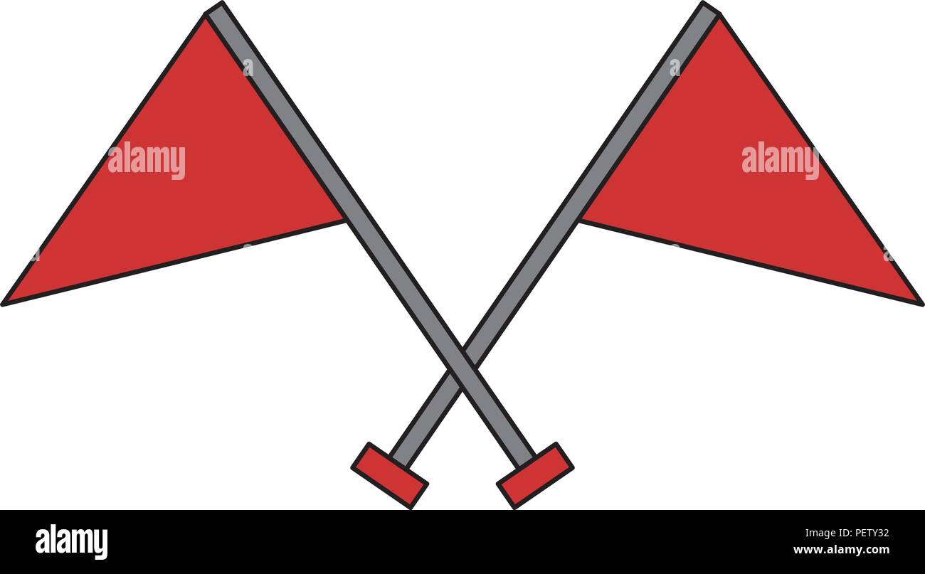 flags markers with crossed sticks isolated icon Stock Vector Image ...