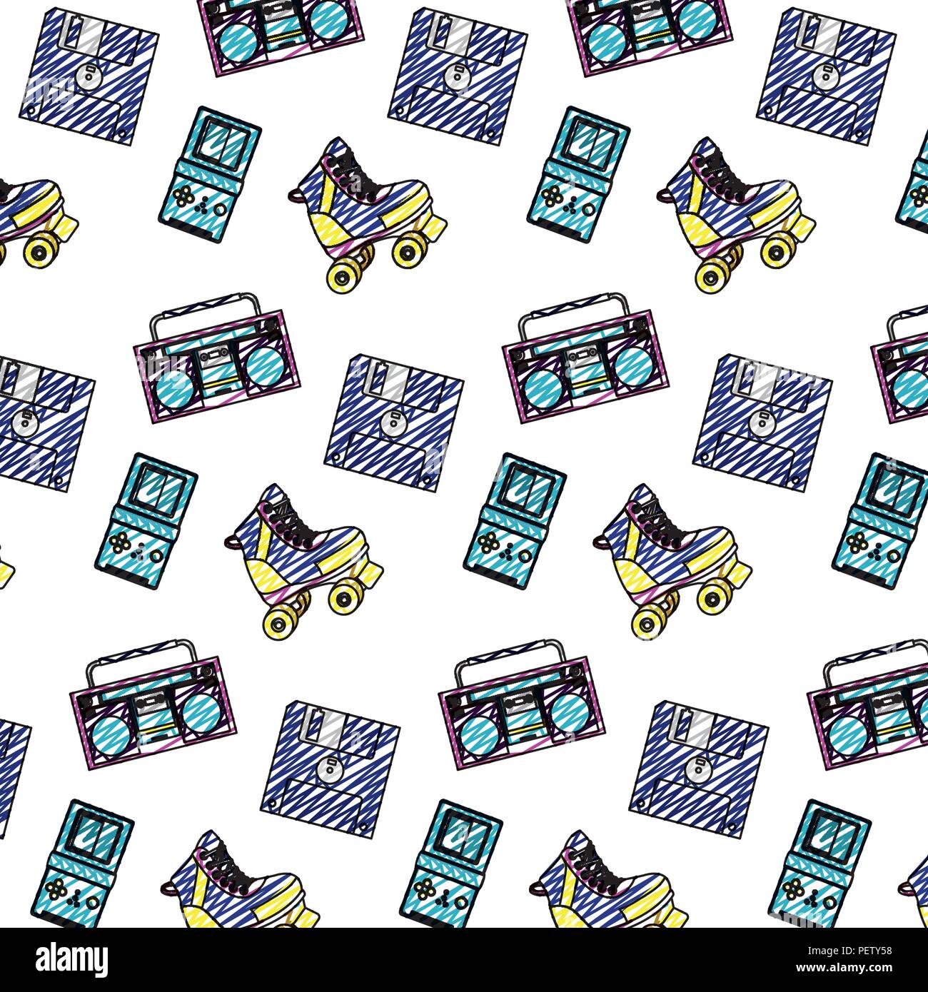 doodle retro thing old equipment background Stock Vector Image & Art ...