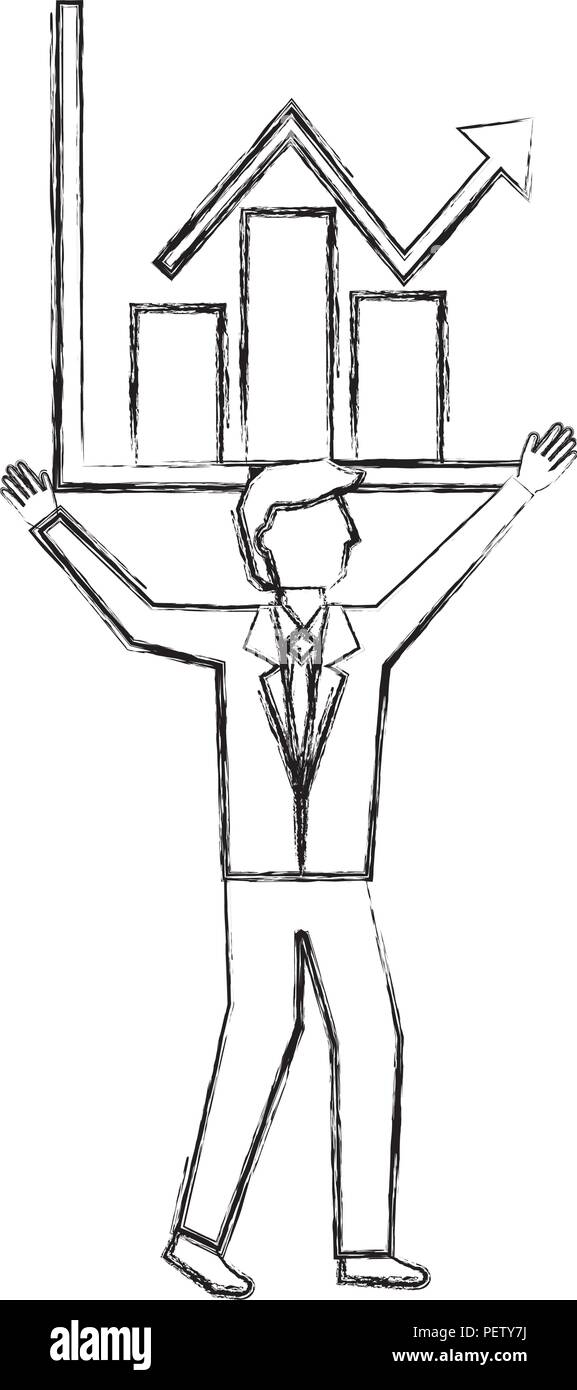 Financial success businessman holding Black and White Stock Photos ...