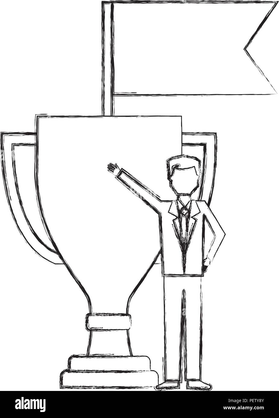 Successful business leader flag Black and White Stock Photos & Images ...