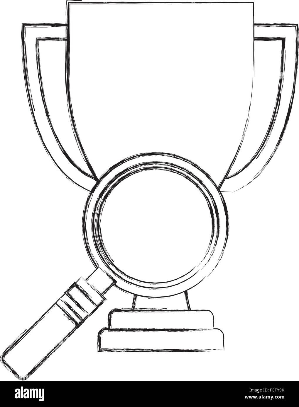 business trophy and magnifying glass Stock Vector Image & Art - Alamy