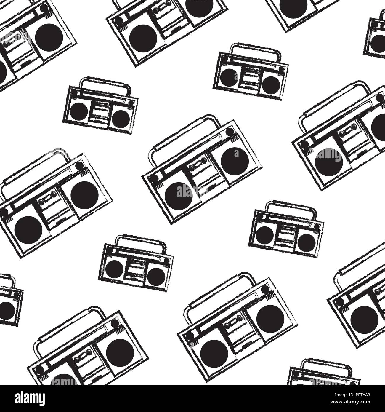 grunge retro radio music object background Stock Vector Image & Art - Alamy