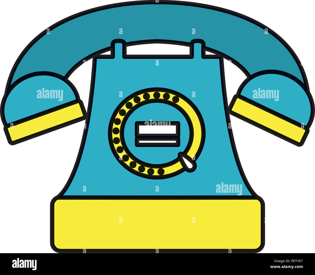 color retro ring telephone call communication Stock Vector Image & Art ...