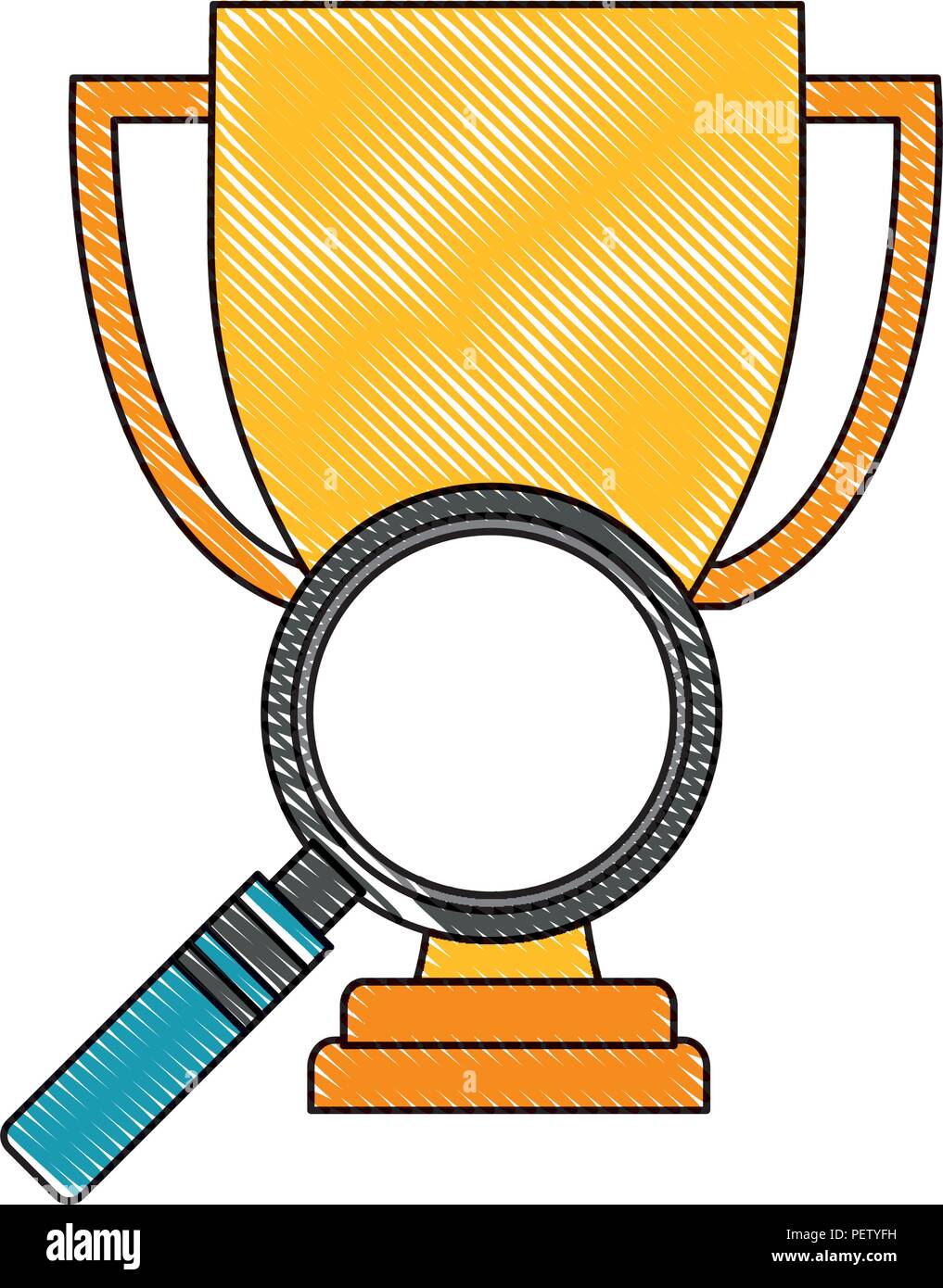 business trophy and magnifying glass Stock Vector Image & Art - Alamy