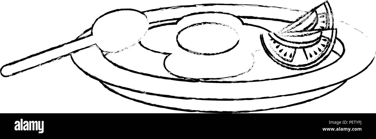 Fried egg vegetable Black and White Stock Photos & Images - Alamy