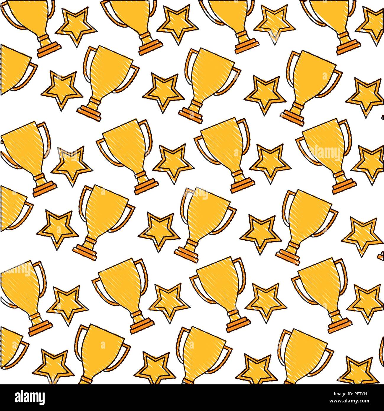 trophys stars award prizes win emblem pattern Stock Vector Image & Art ...
