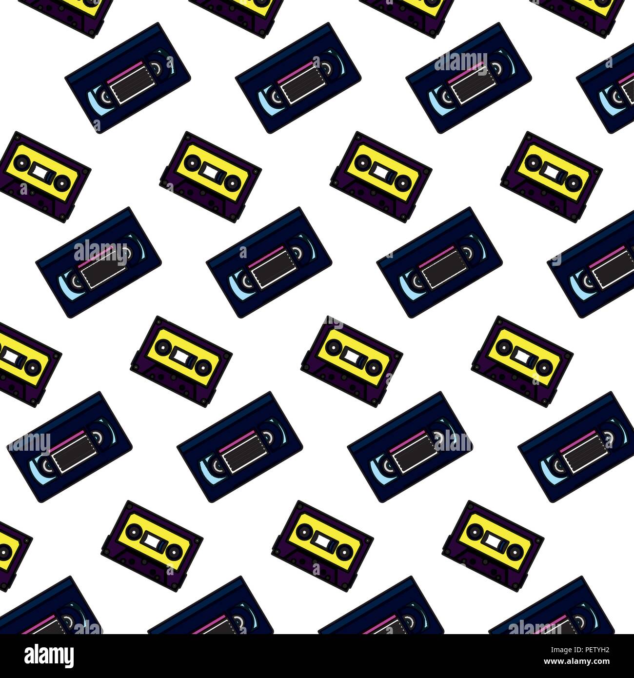 color plastic retro tape cassettes background Stock Vector Image & Art ...