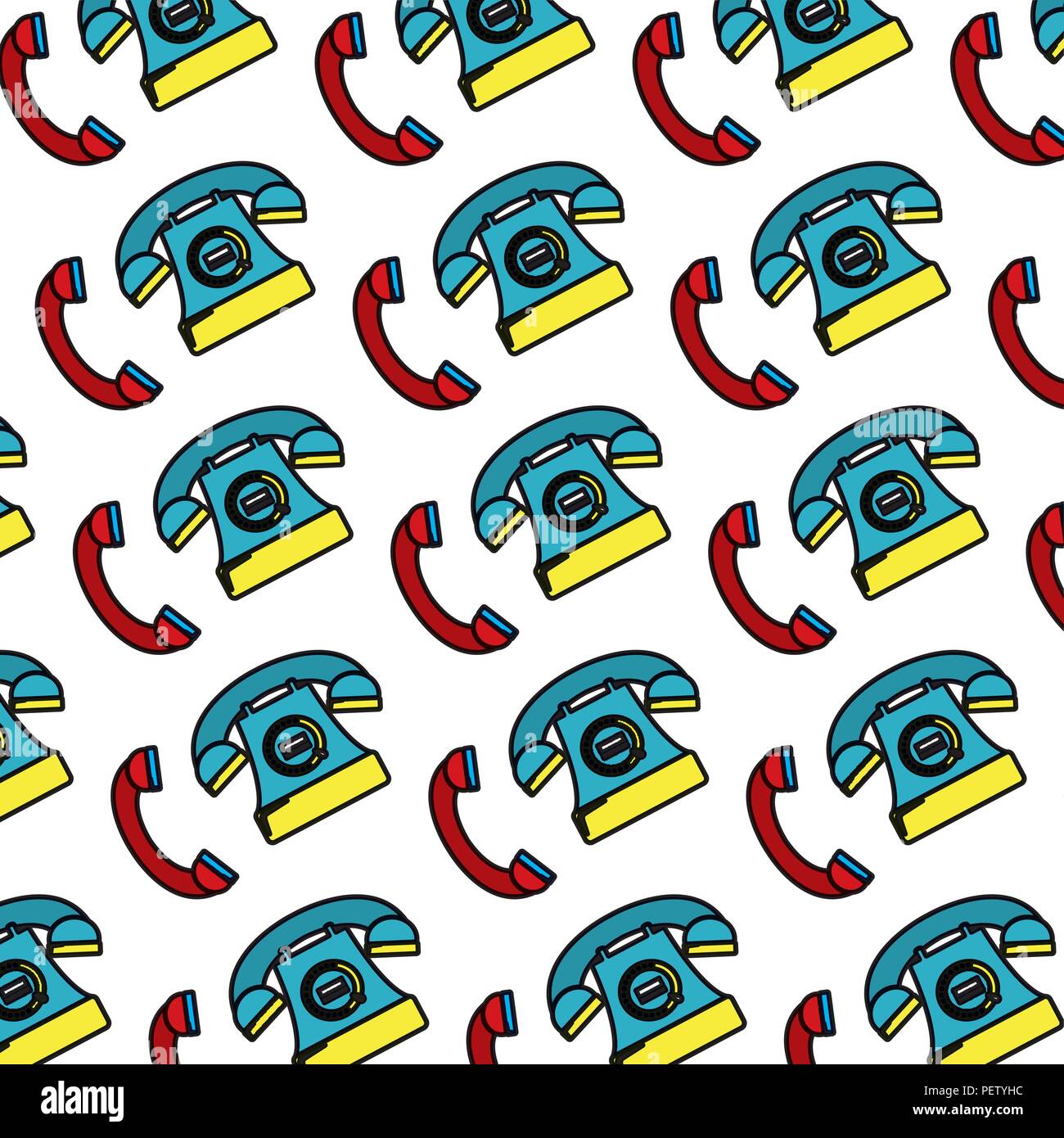 color retro ring telephone object background Stock Vector Image & Art ...